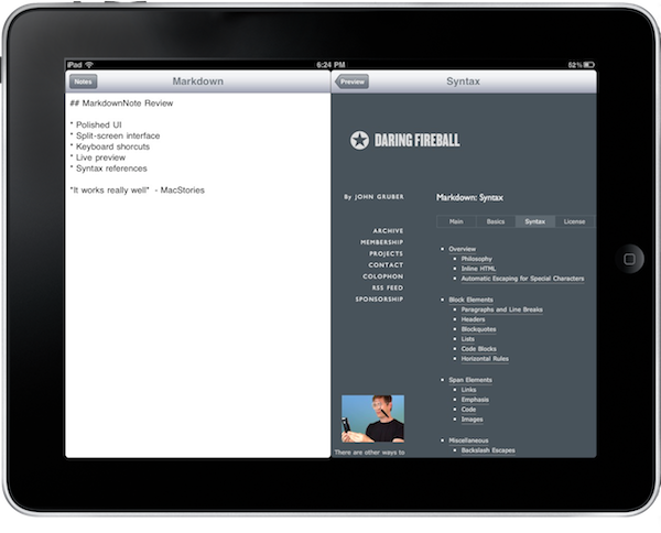 MarkdownNote Is The Best App To Write In Markdown On The iPad - MacStories